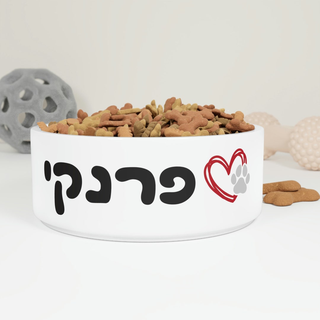 Personalized Hebrew Name Pet Bowl/ Dog Bowl Hebrew/ Personalized Hebrew ...