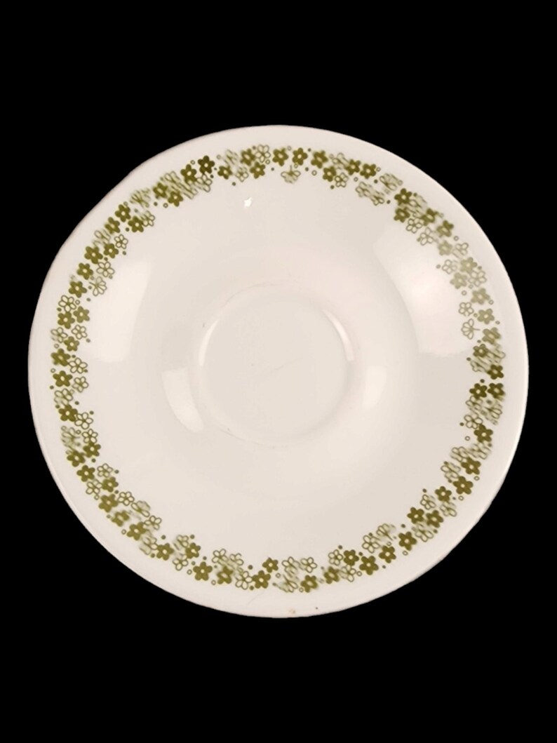 Vtg 1970's Corelle by Corning Green Spring Blossom Crazy Daisy Teacups ...