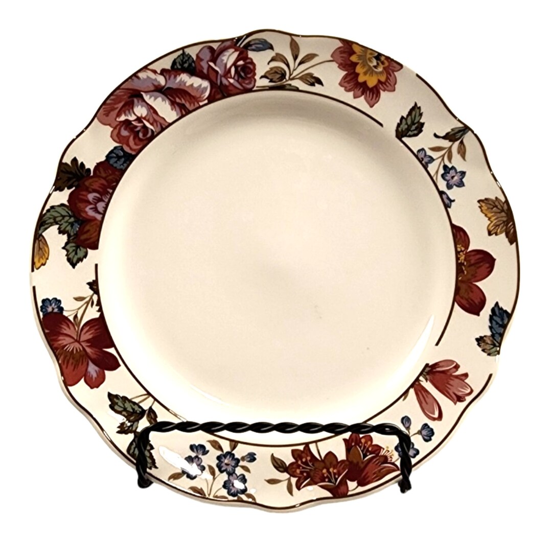 3noritake Prima China Damask Bouquet Salad Plate 9435 Scalloped Edge ...