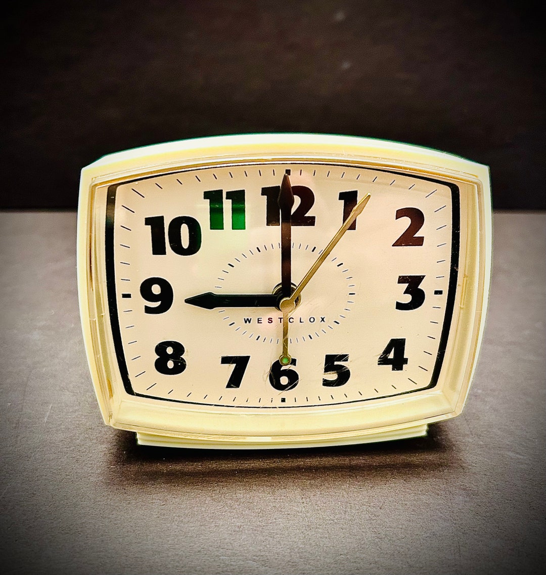 MCM Westclox Analong Alarm Clock by Cream White #22192 - Working - Etsy