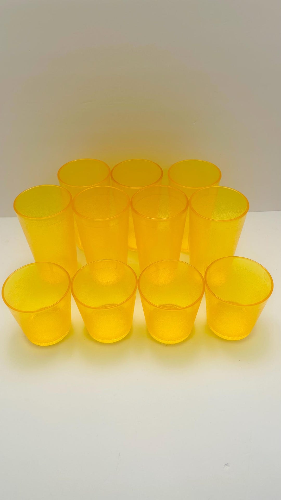 Vintage Texan Yellow Acrylic Tumblers - Set of 11 Resaurant Cups - Etsy