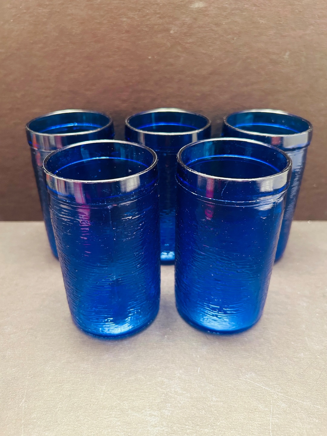 Vintage Gelado Brazil Glasses Set of 5 Deep Cobalt Blue Color 8 Ounce ...