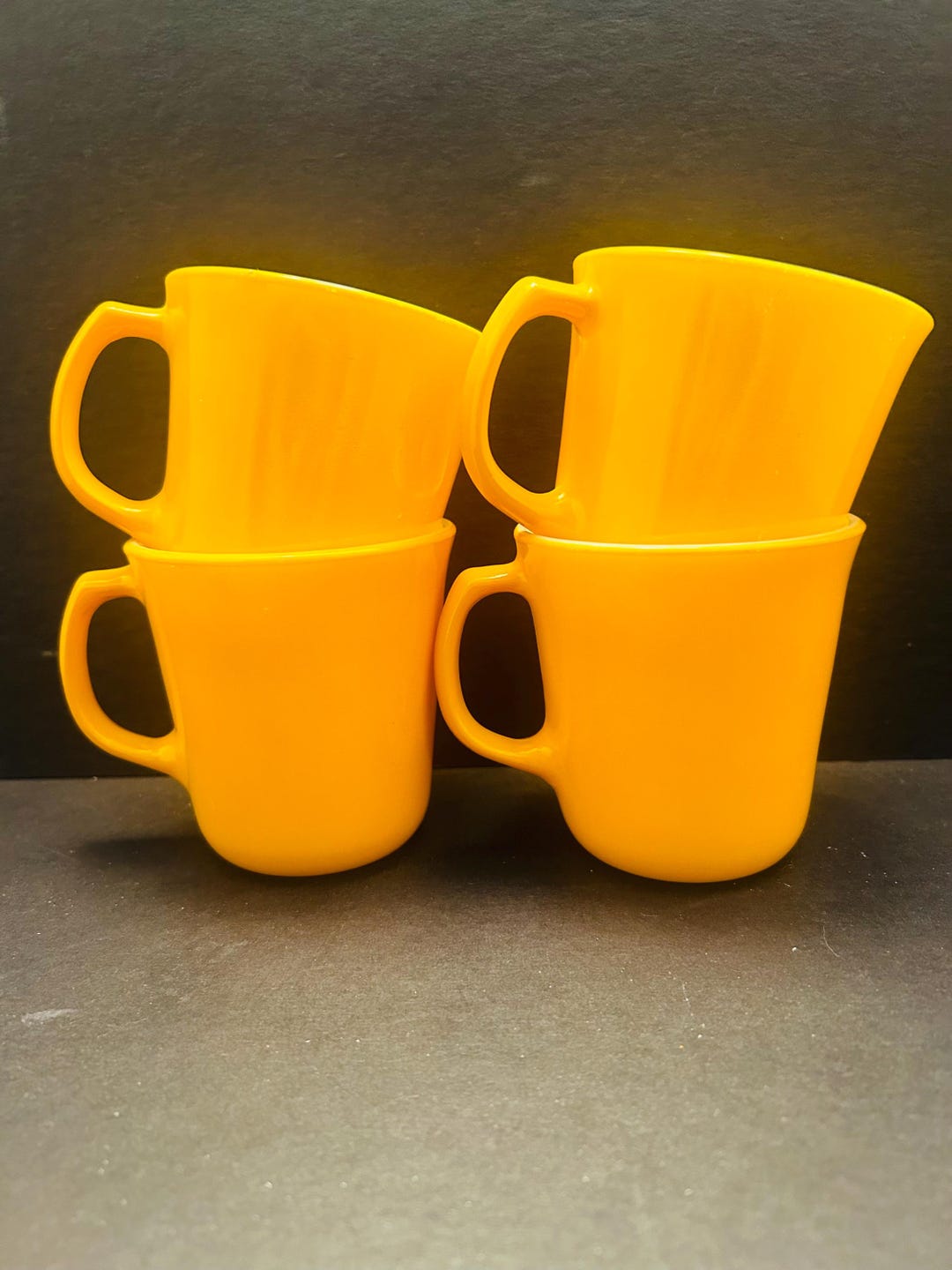 Citrus Orange D-handle Coffee Mugs – Set of Four. Pyrex Love! - Etsy