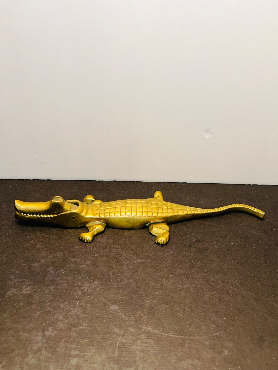 Vintage Brass Alligator Nut Cracker, Beautiful Home Decor Kitchen Item ...