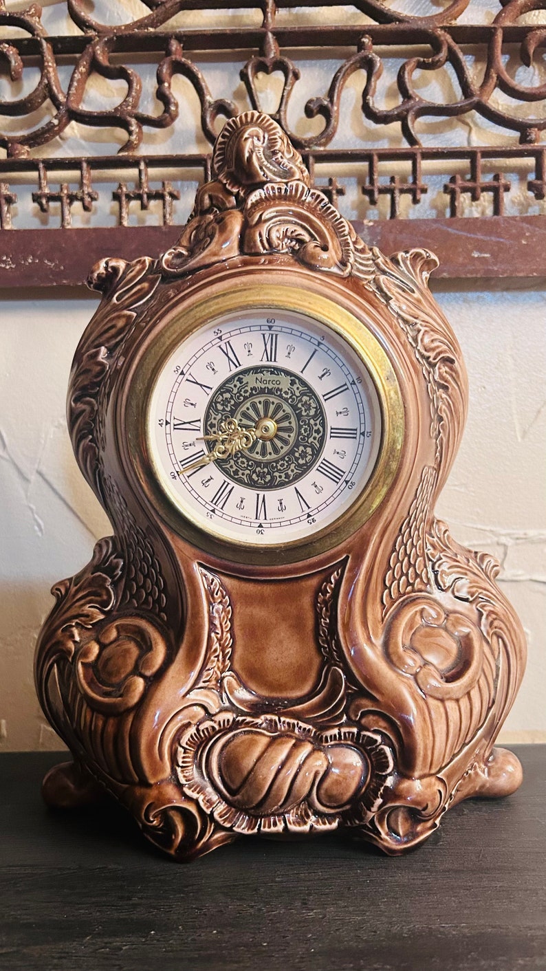 Narco West Germany Mantel Clock 1980 Signed Holland Mold - Etsy