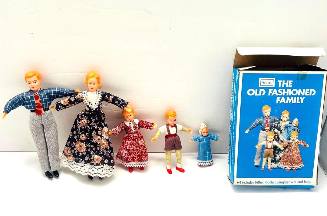 Dollhouse Family in Original Box, Complete Set Vintage Sears Old ...