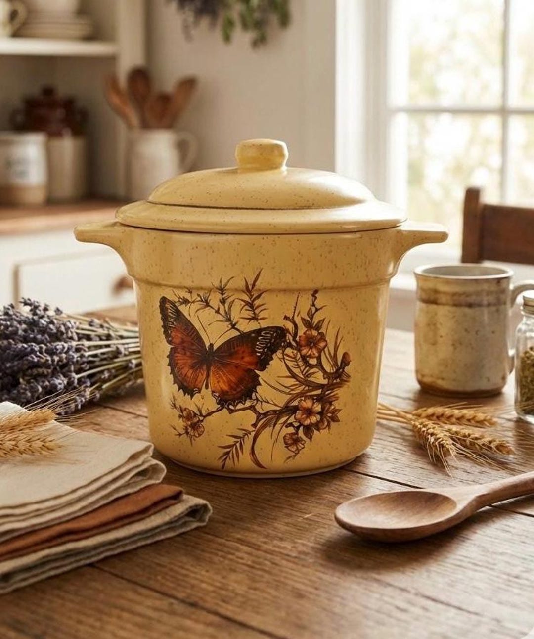 Vintage Bean Pot, Stew Soup Tureen, Pot With Lid, Treasure Craft USA ...