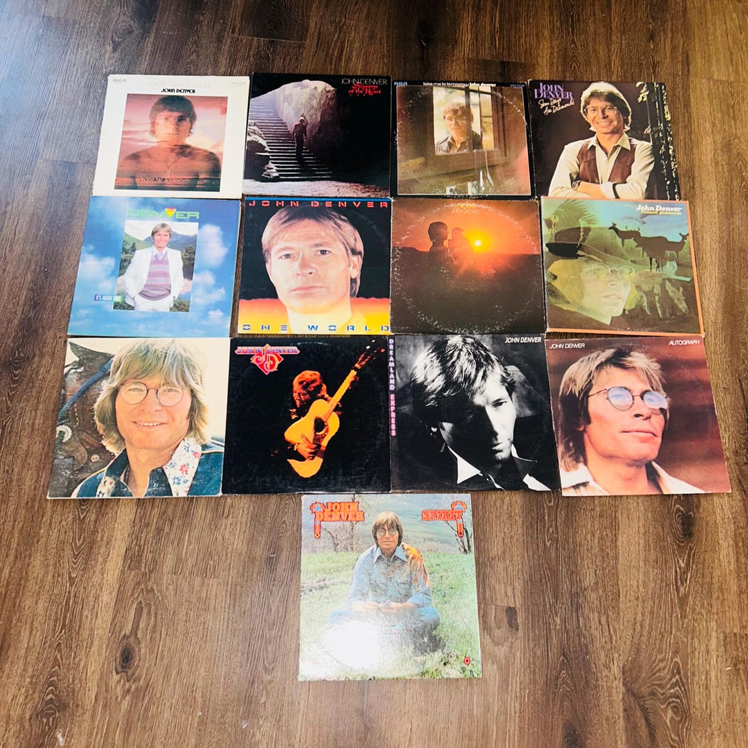 Lot of 13 John Denver LP Albums Vinyl Records. One World, Spirit, Aerie ...