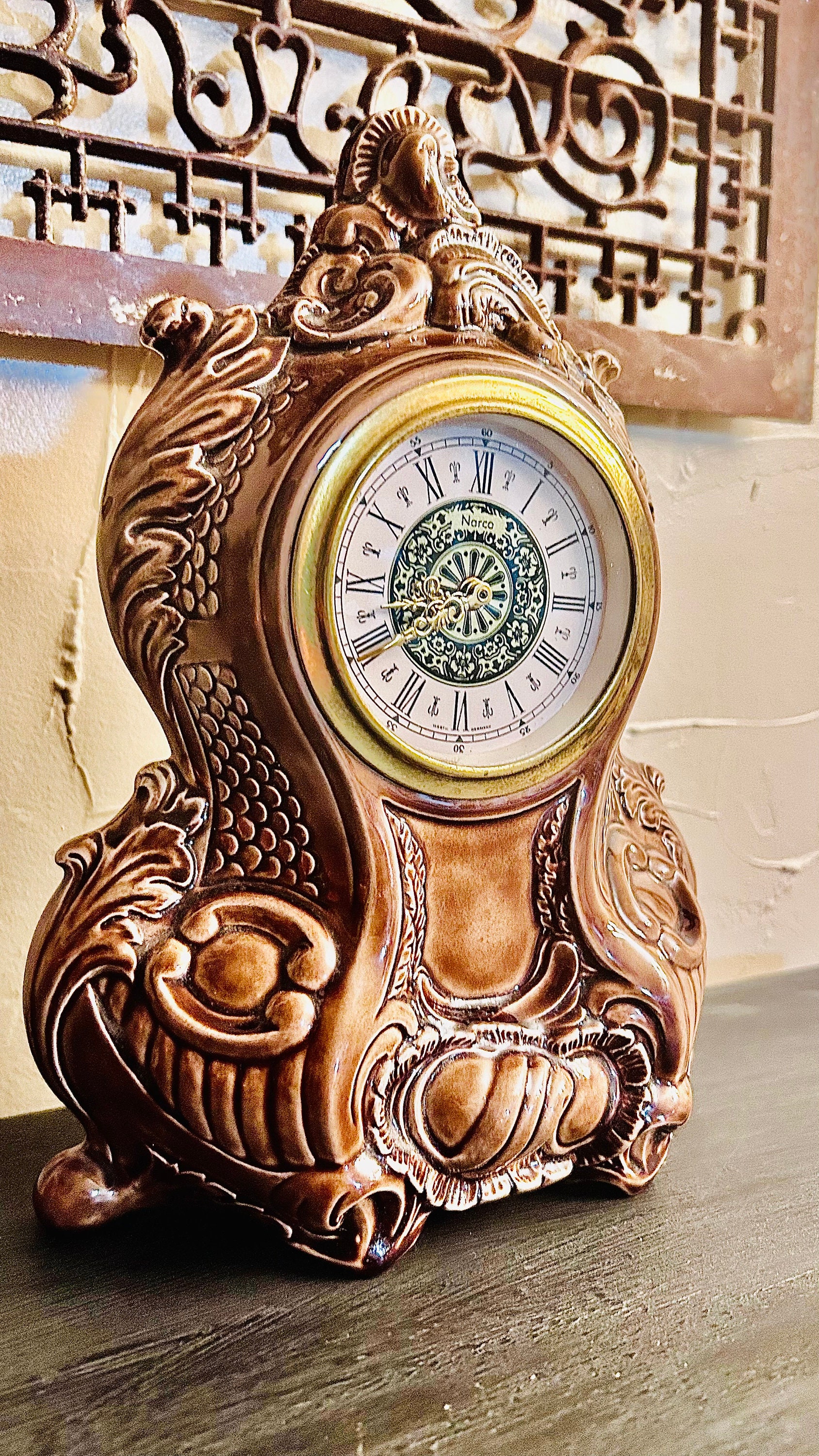 Narco West Germany Mantel Clock 1980 Signed Holland Mold - Etsy