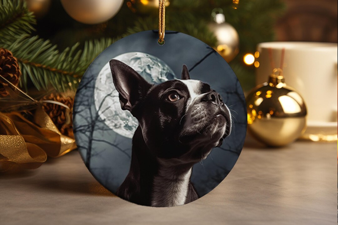 Boston Terrier, Full Moon, Boston Terrier Werewolf, Ceramic Ornament - Etsy