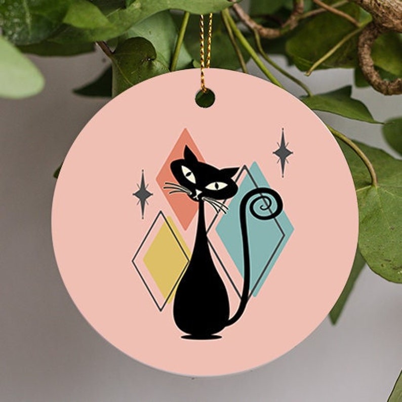 Mid Century Modern Modern Cat Atomic Cat Retro Cat Cat Lover Home Decor