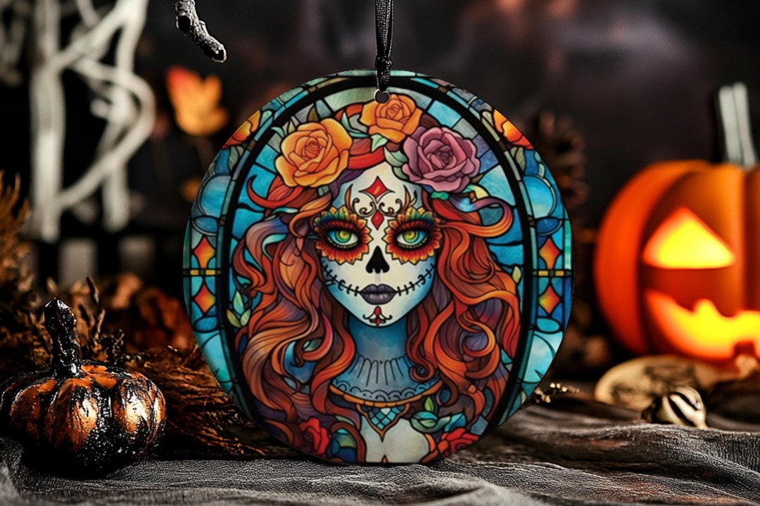 Day of the Dead Mexican Catrina Ofrenda Stained Glass Inspired ...