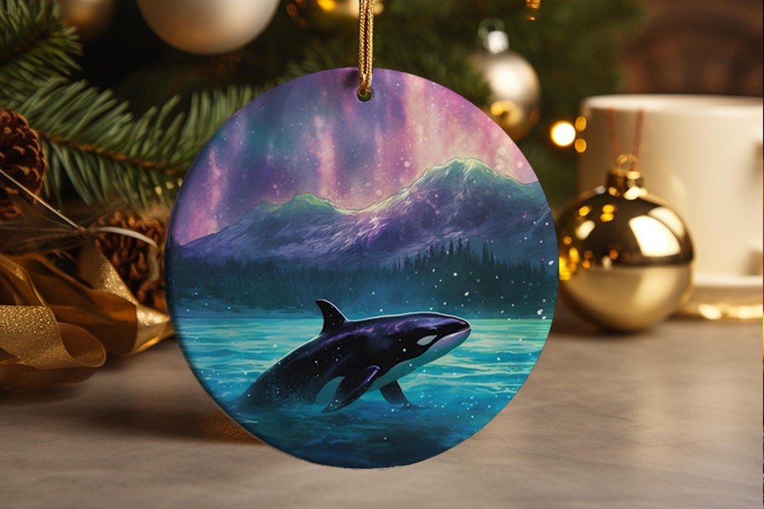Aurora Borealis Orca Northern Lights Christmas Ornament Unique Holiday ...