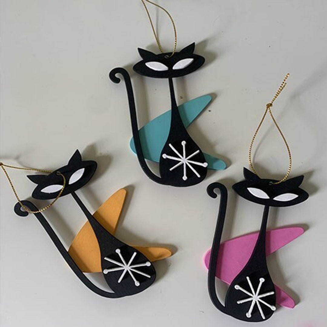 Mid Century Cat Modern Cat Modern Atomic Cat Retro Cat - Etsy