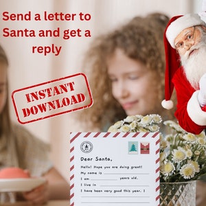 Letter to Santa Printable Template to Print Letter to Santa Instant ...