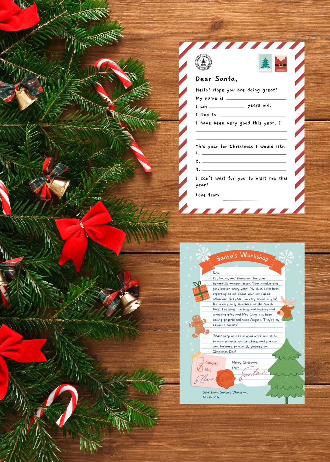 Letter to Santa Printable Template to Print Letter to Santa Instant ...