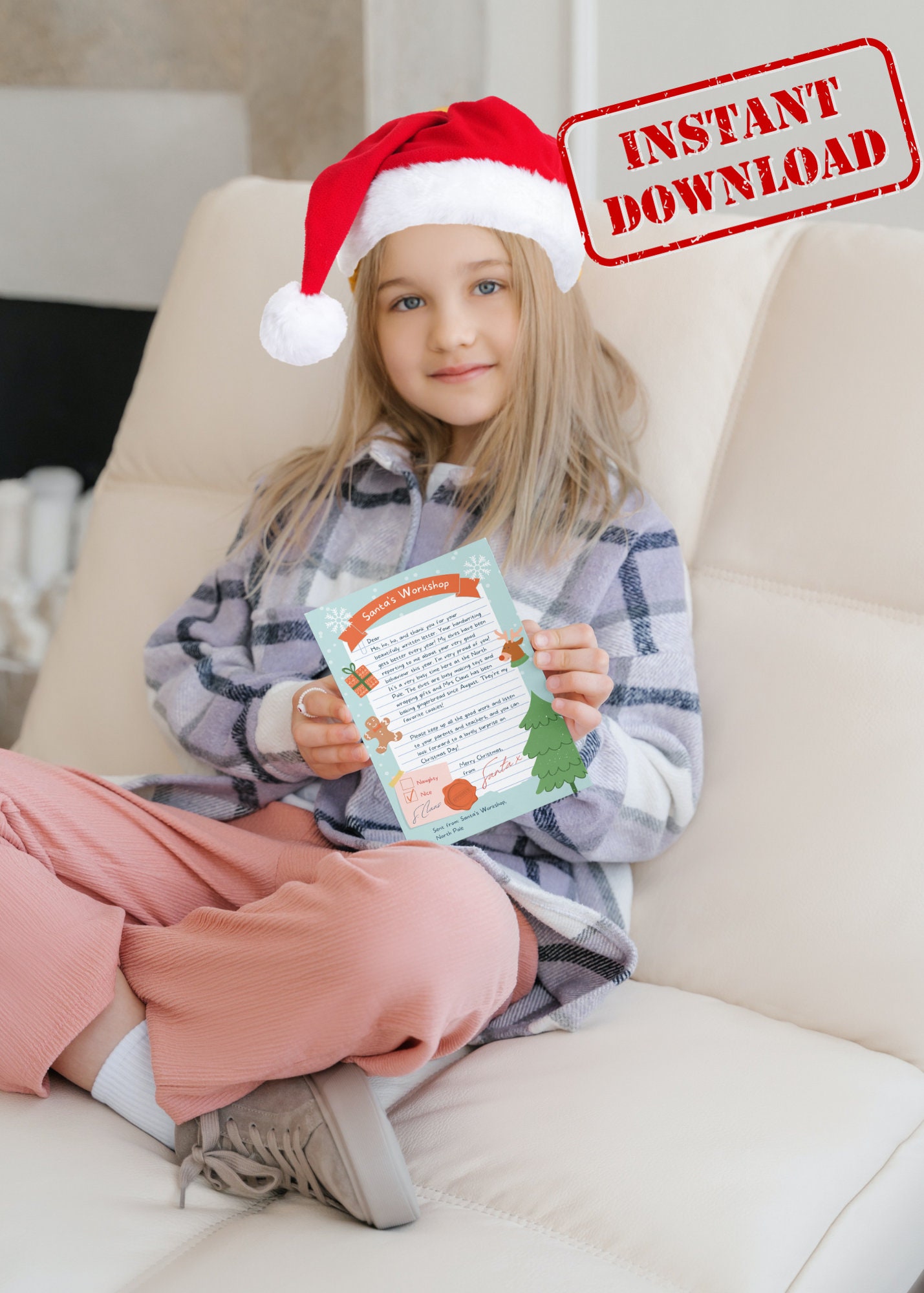 Letter to Santa Printable Template to Print Letter to Santa Instant ...