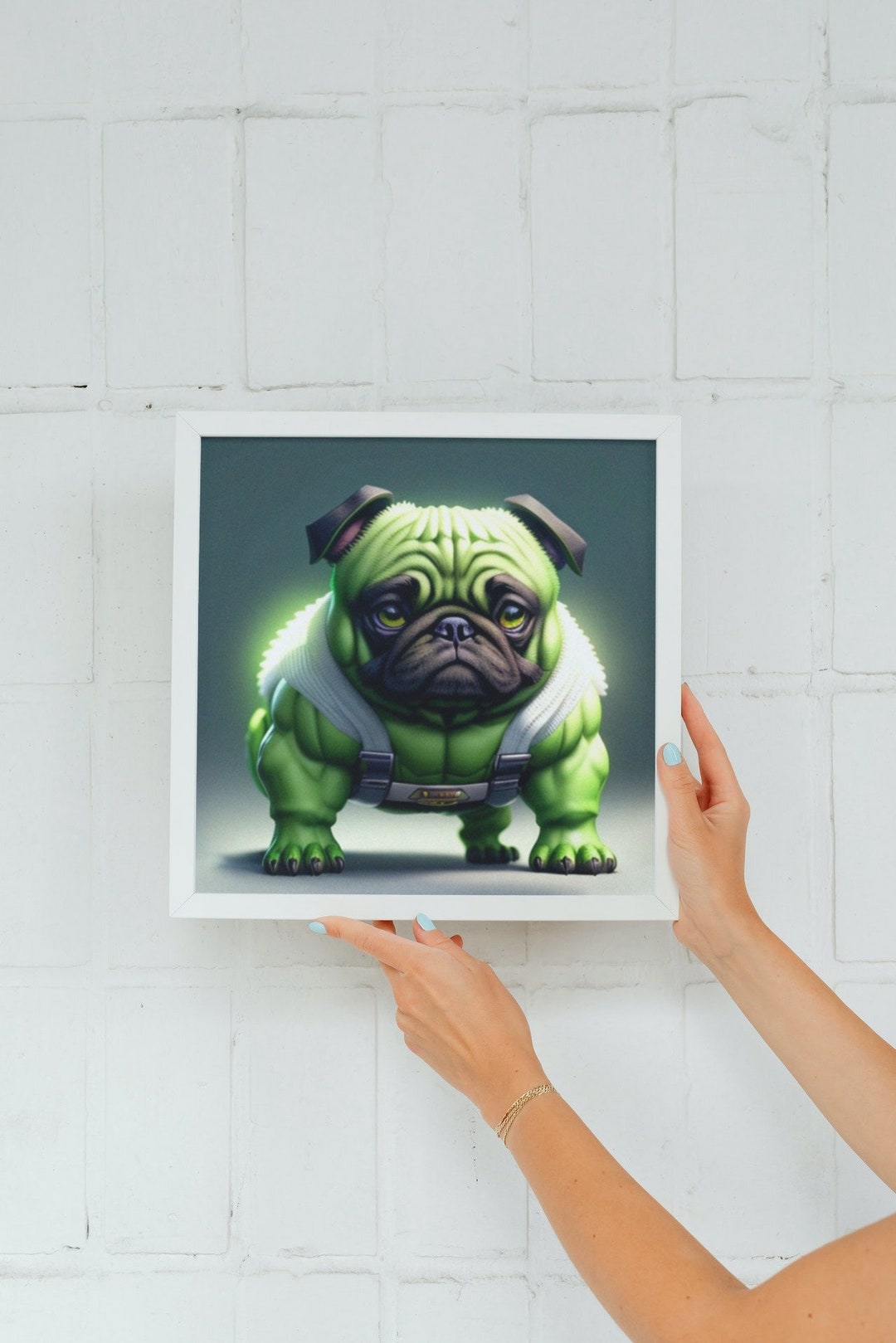Pug Art Parody - the Incredible Pug Digital Print, the Hero We All Need ...