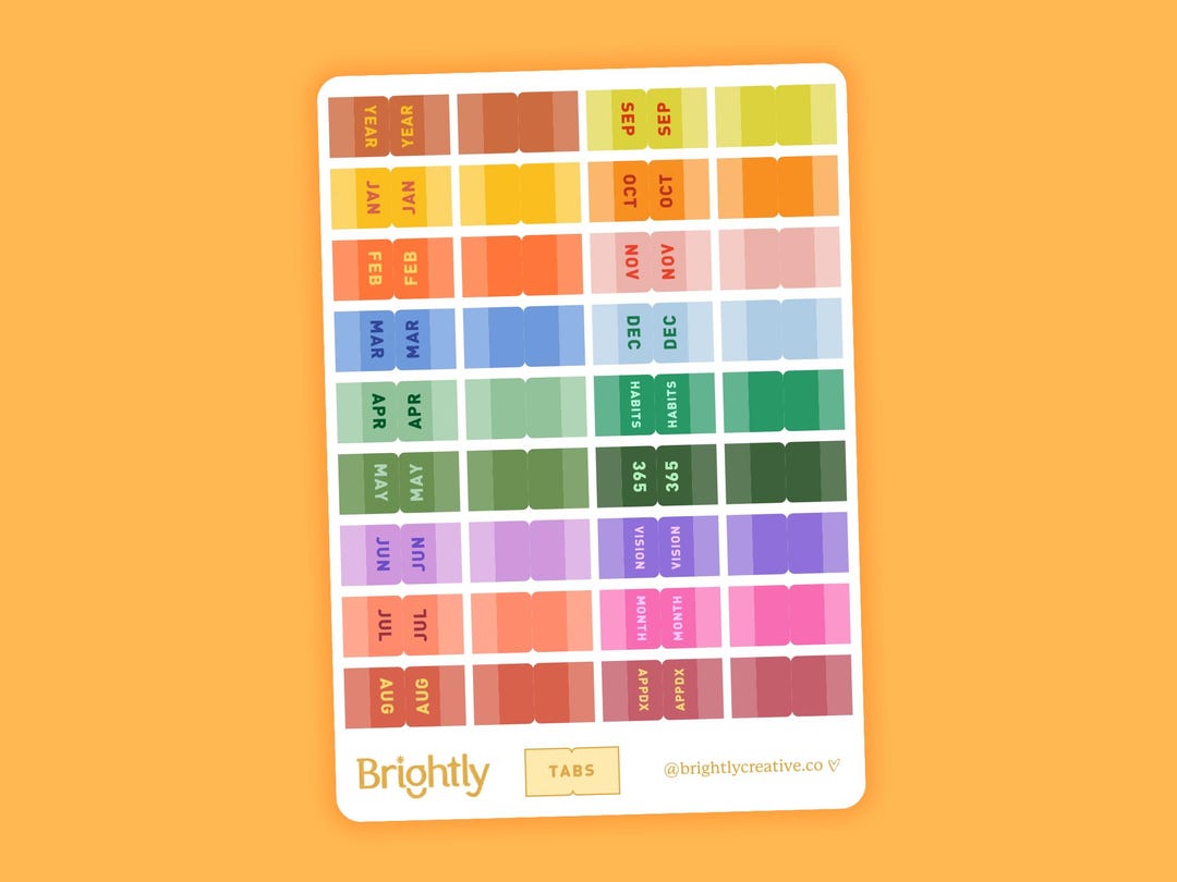 Sparkly Month Tab Stickers for Yearly Planners, Hobonichi - Etsy Australia