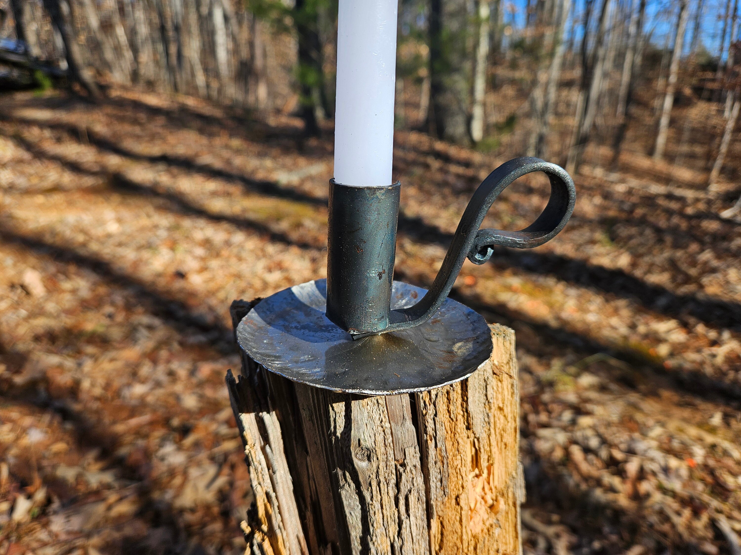 Rustic Hand Forged Candle Holder With Fancy Handle - Etsy