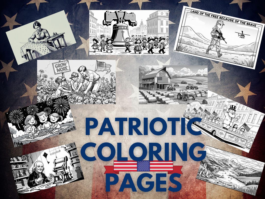 Patriotic 4th of July Coloring Pages: USA Independence Day Activity ...