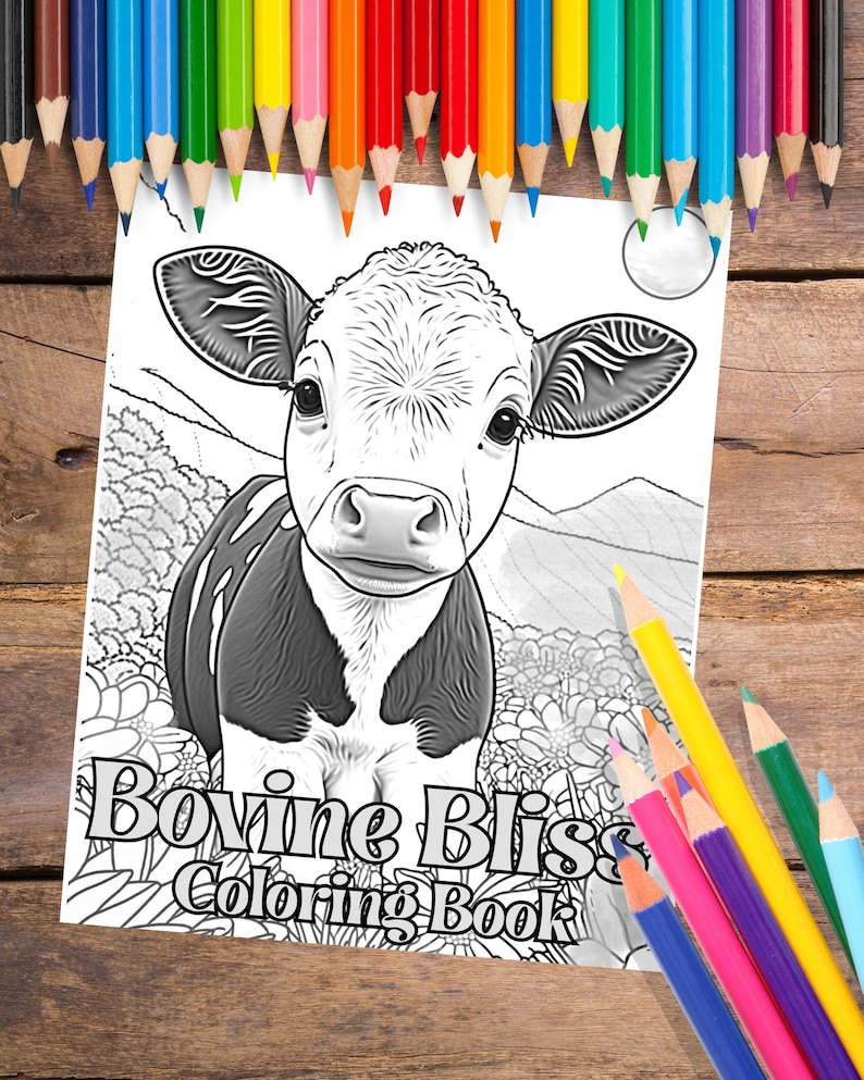 Cows Coloring Pages, 20 Cute Cows Coloring, Adults Kids Instant ...