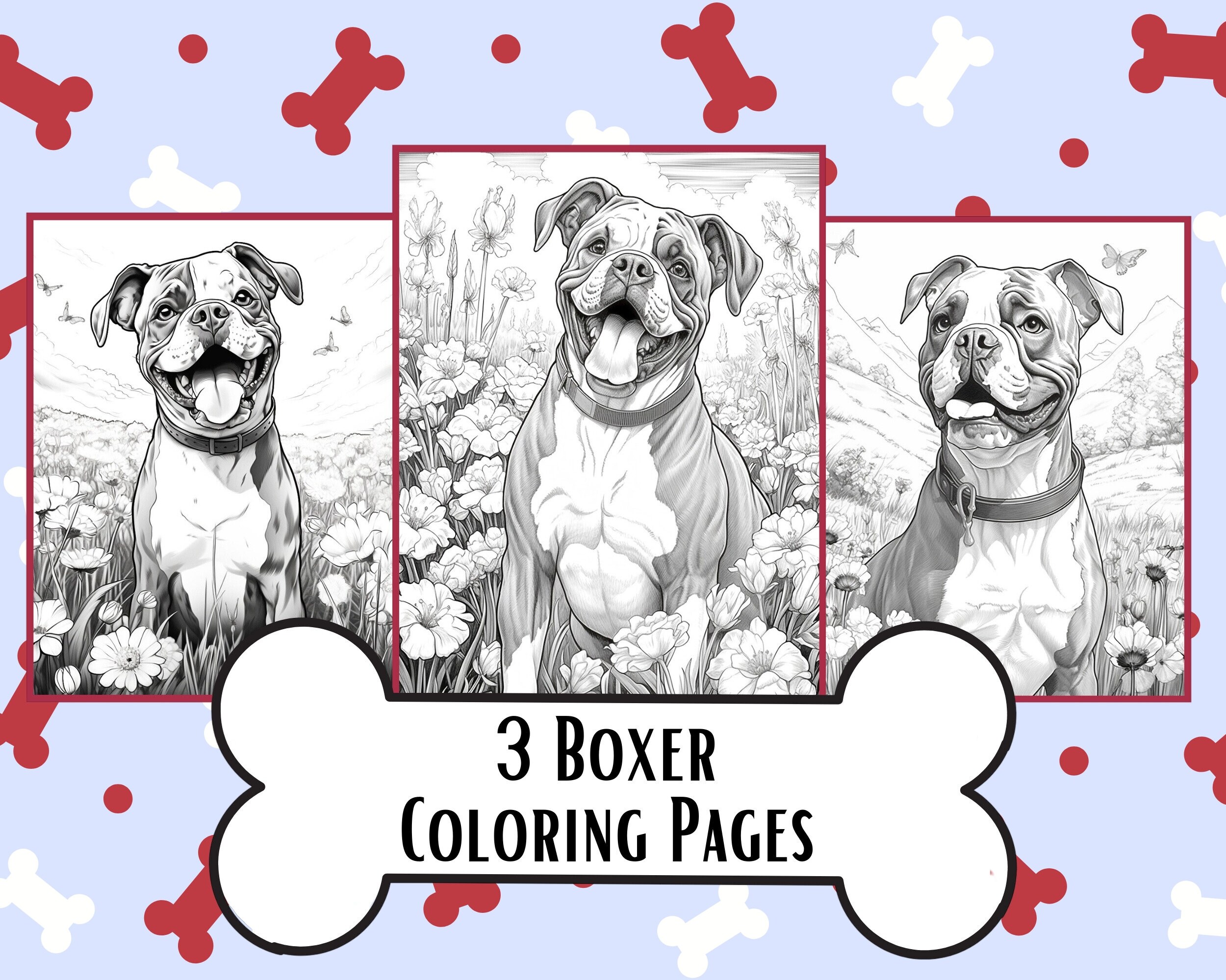 Coloring Pages Of Boxer Dogs