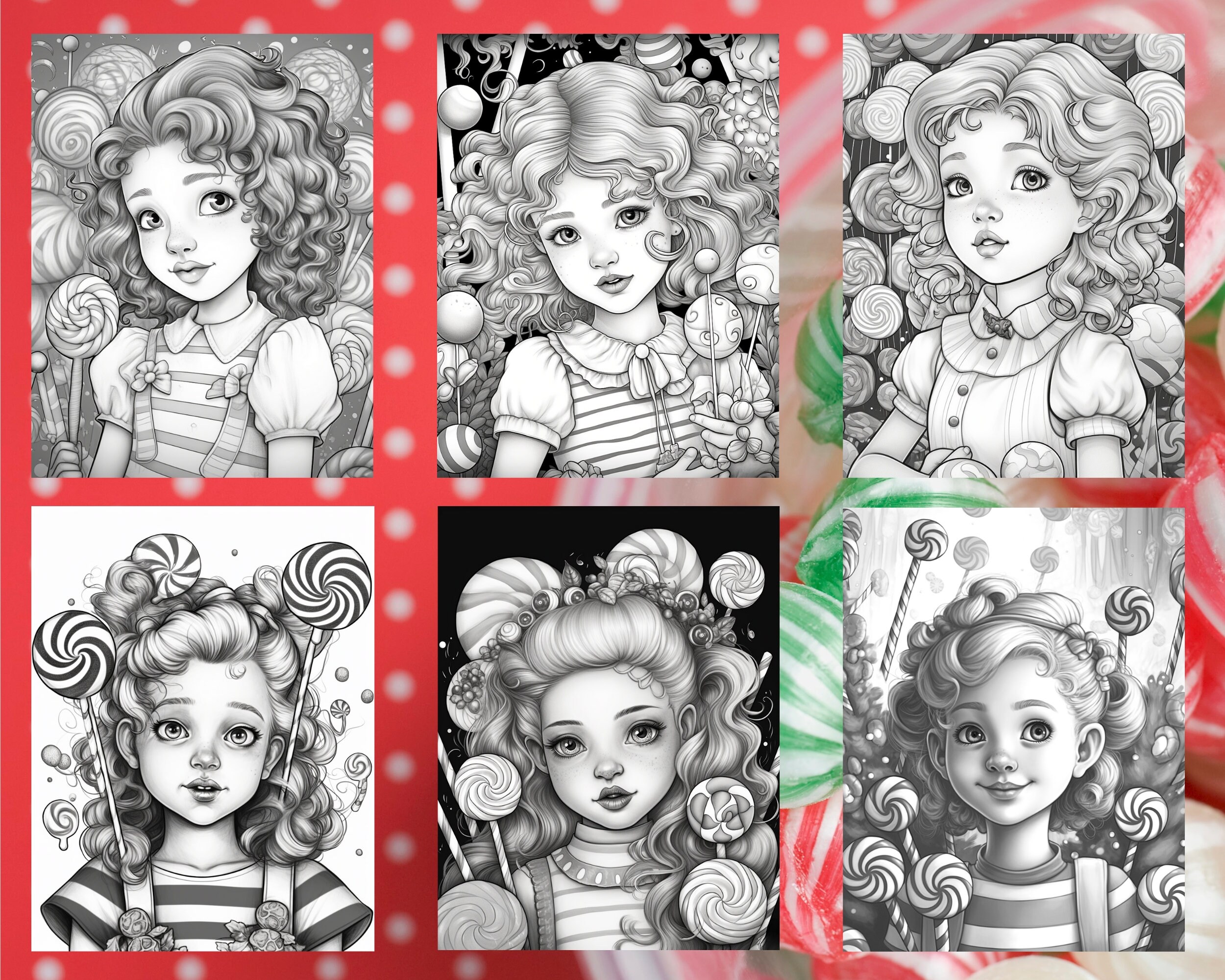 Lollipop Lane, 30 Candy Themed Coloring Pages Instant Download - Etsy