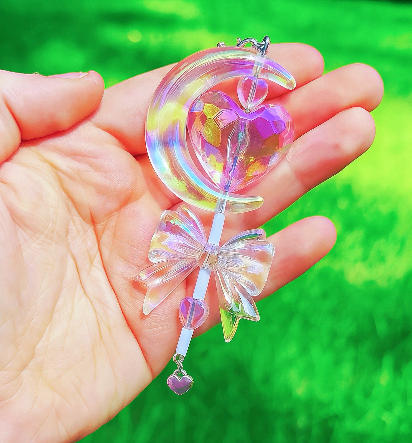 Tsuki Magical Girl Heart Wand Kawaii Keychain - Etsy