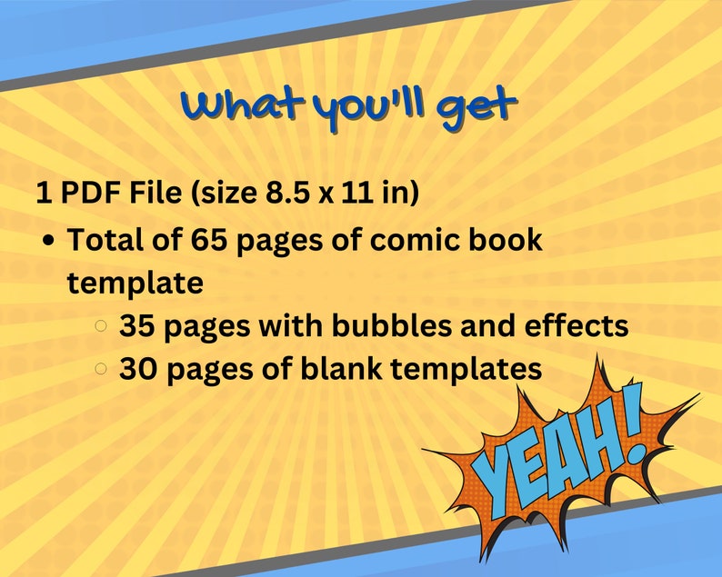 Comic Book Template Blank Comic Strip Instant Download Diy Comics For