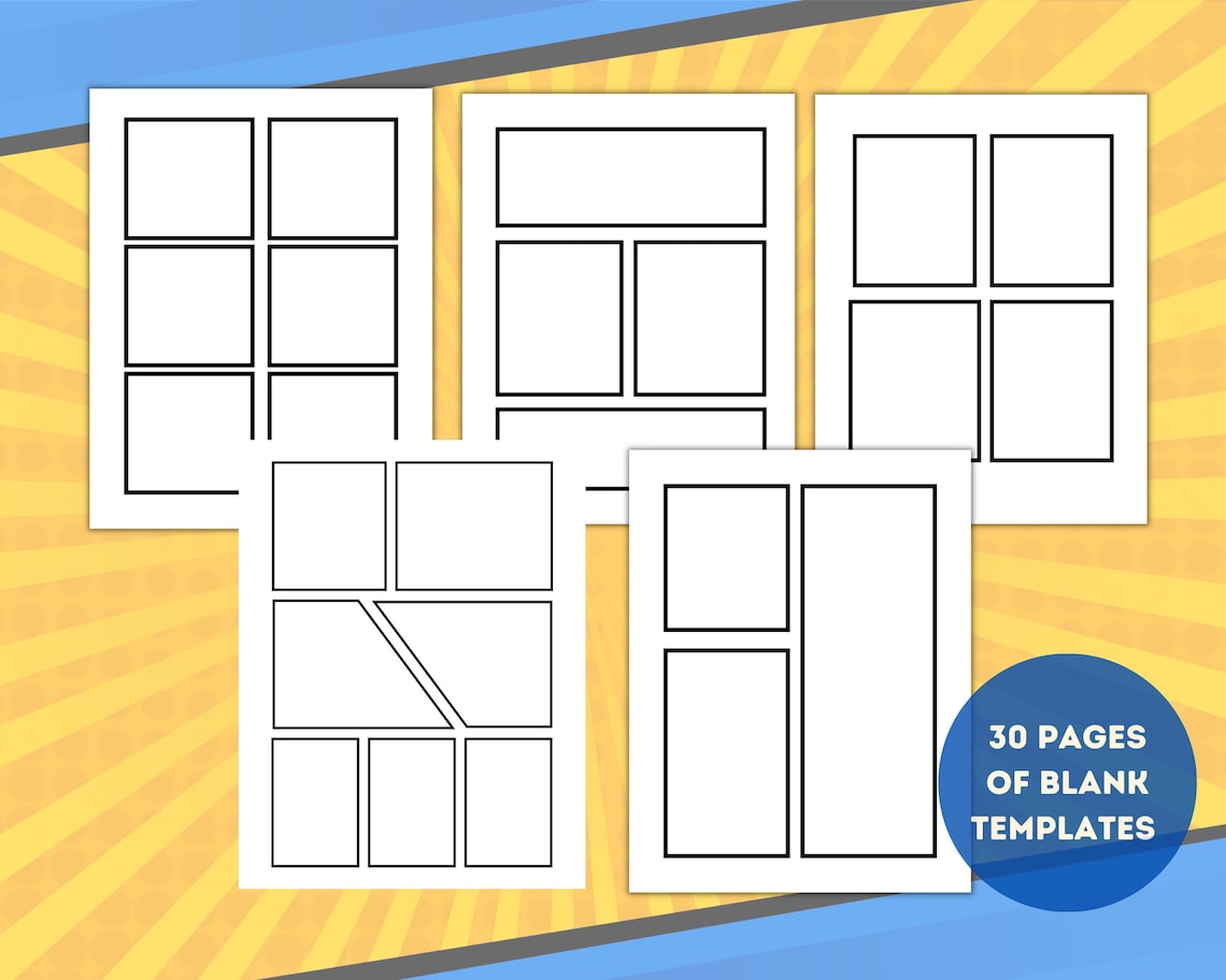 Comic Book Template, Blank Comic Strip, Instant Download DIY Comics for ...