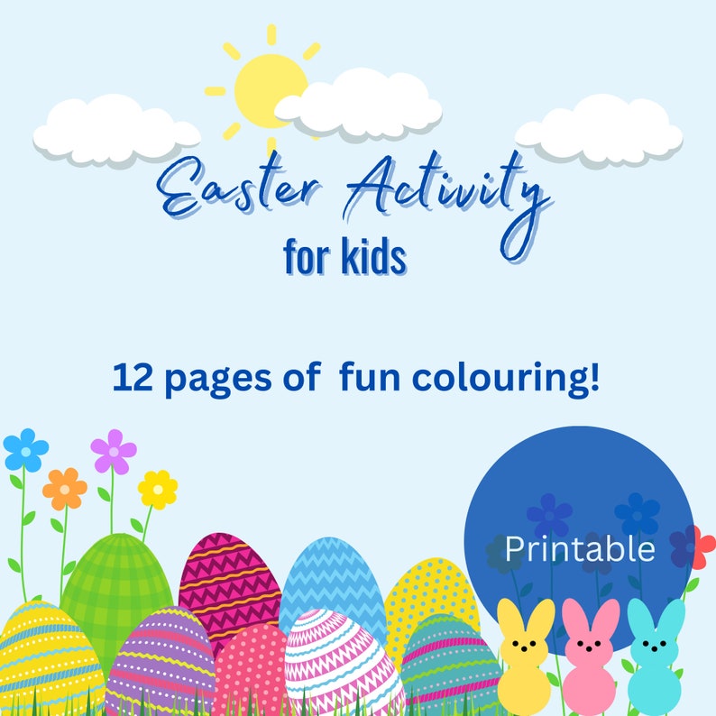 12 Page Easter Coloring Pages | Printable Easter Colouring Page ...