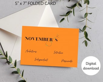 Remember November Birthday Printable Card - Etsy