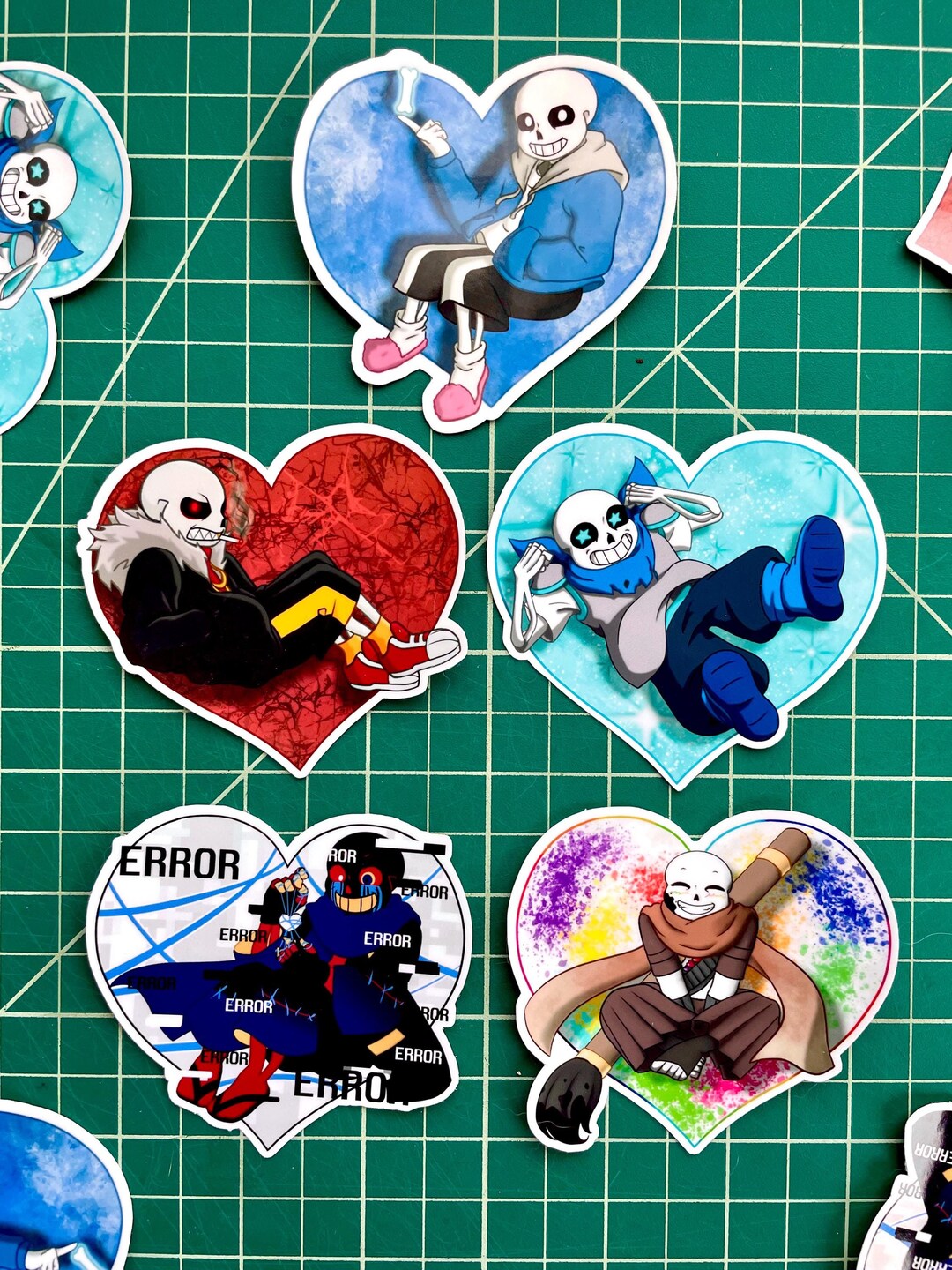 Sans Undertale AU Vinyl Heart Sticker - Etsy