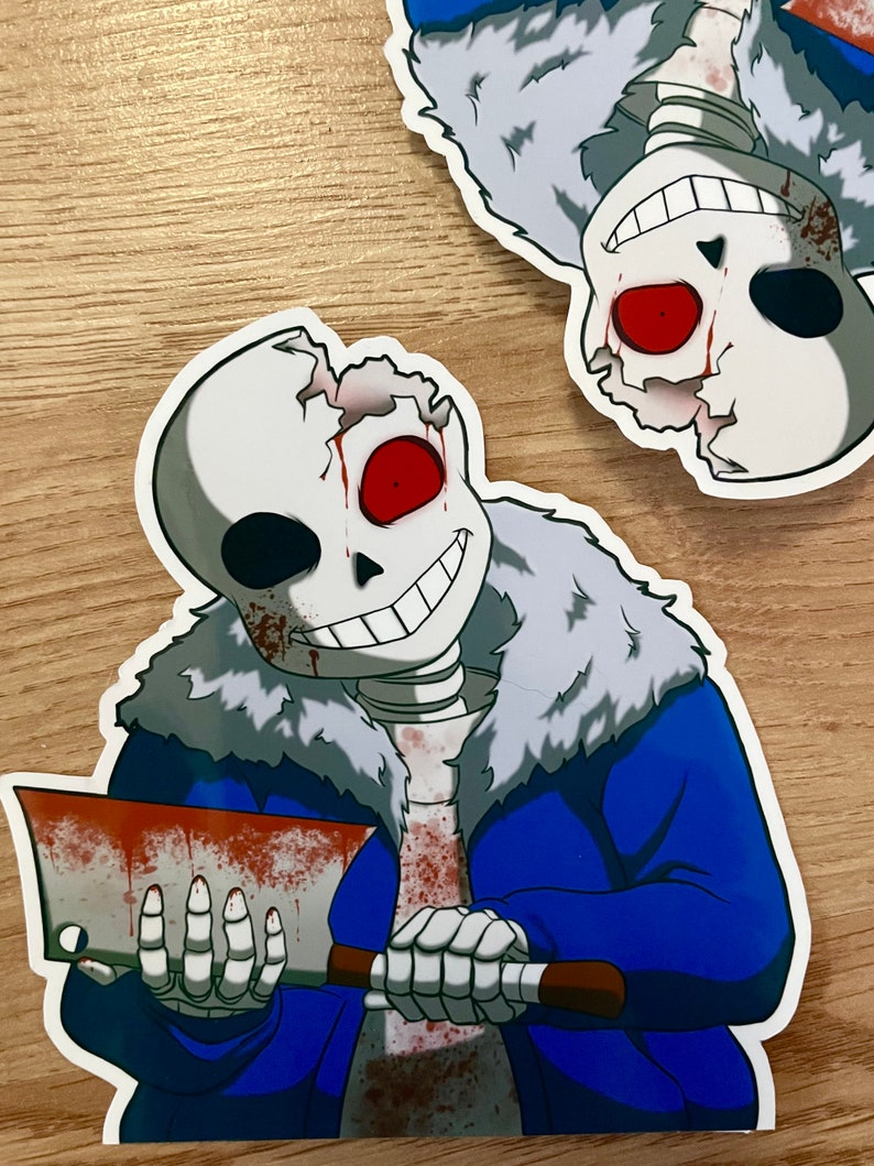 Horrortale Sans Papyrus Undertale AU Vinyl Peeker Sticker - Etsy