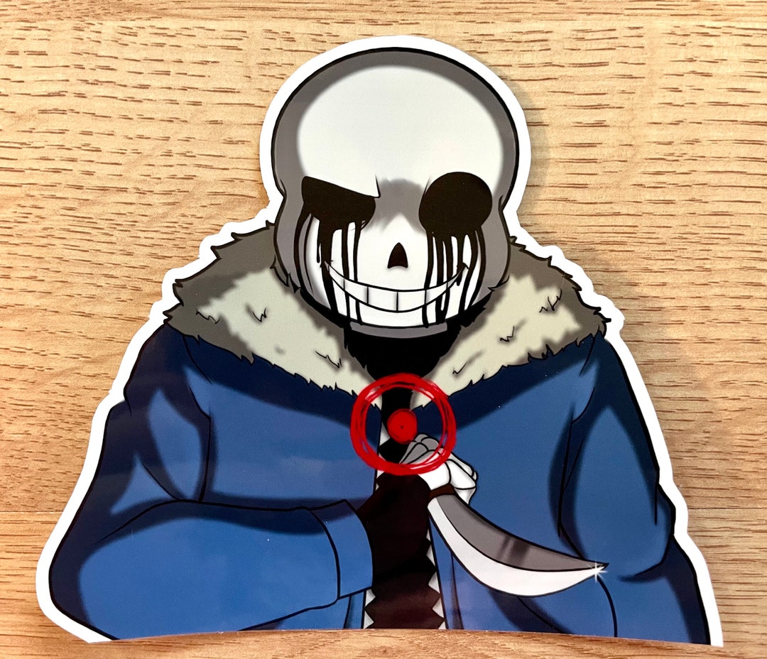 Killer Sans Undertale AU Vinyl Peeker Sticker - Etsy