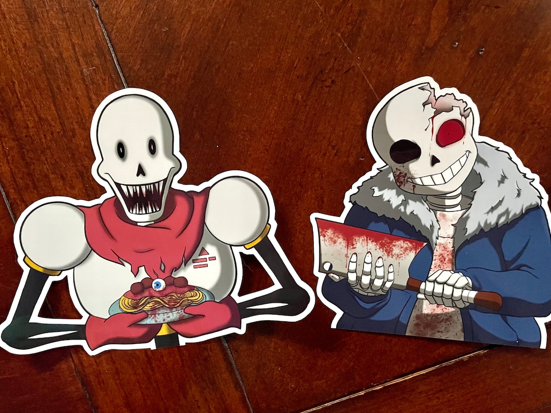 Horrortale Sans Papyrus Undertale AU Vinyl Peeker Sticker - Etsy