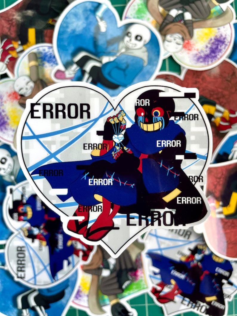 Sans Undertale AU Vinyl Heart Sticker - Etsy