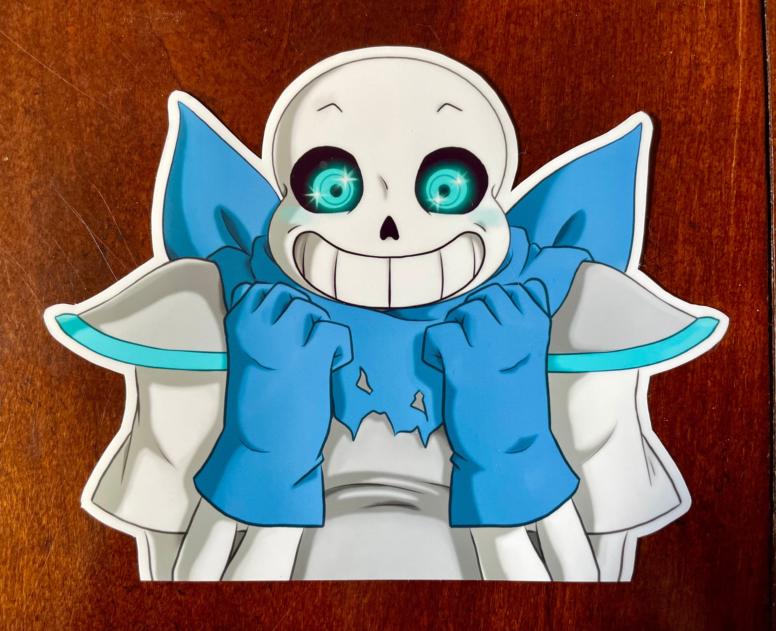 Underswap Sans Papyrus Undertale AU Vinyl Peeker Sticker - Etsy