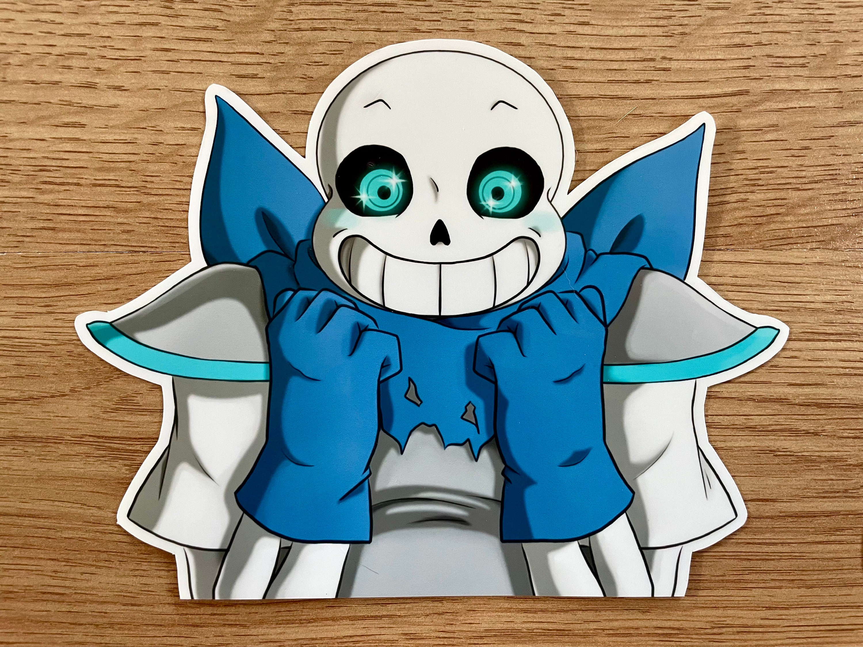 Underswap Sans Papyrus Undertale AU Vinyl Peeker Sticker - Etsy