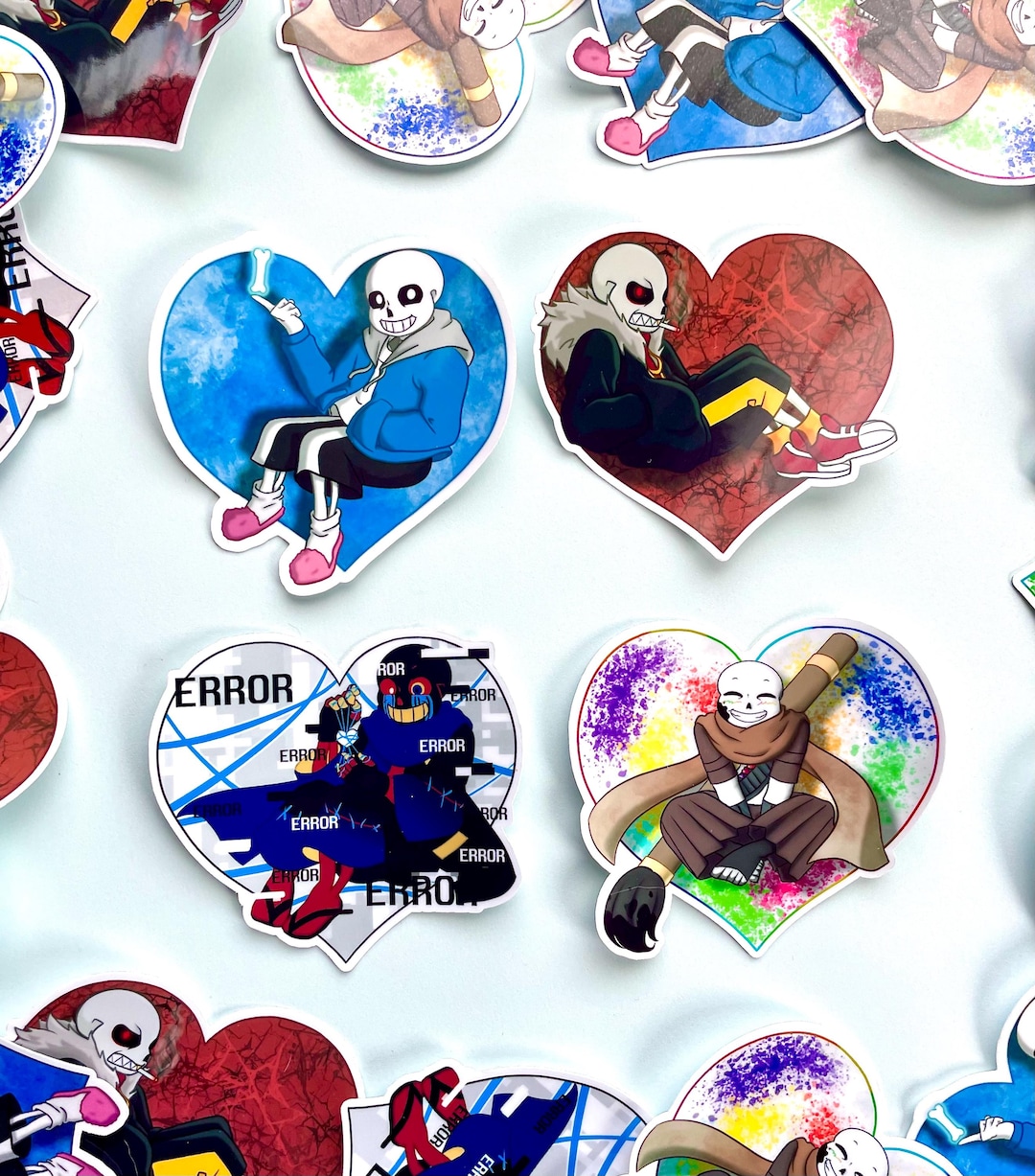 Sans Undertale AU Vinyl Heart Sticker - Etsy