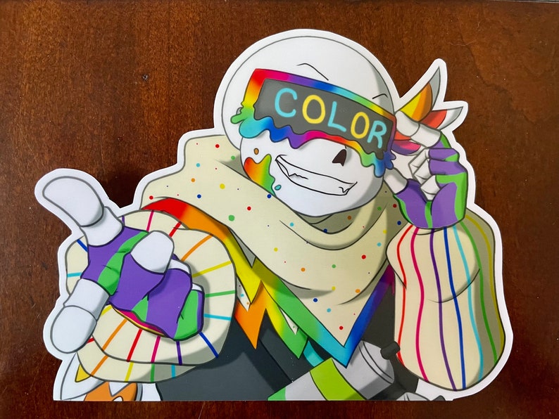 Fresh Ink Sans Undertale AU Vinyl Peeker Sticker - Etsy