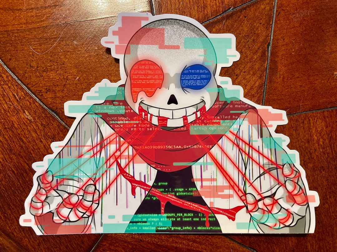 Fatal Error Sans Undertale AU Vinyl Peeker Sticker - Etsy