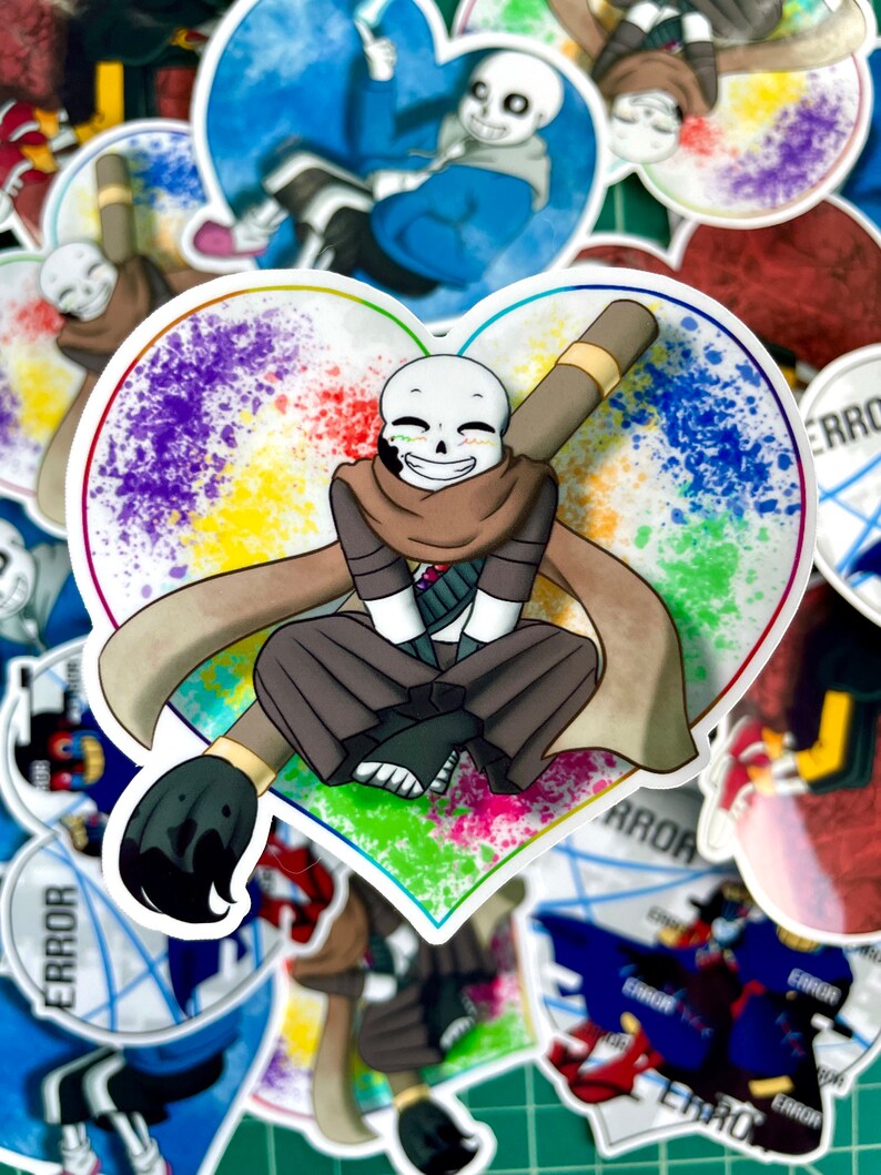 Sans Undertale AU Vinyl Heart Sticker - Etsy