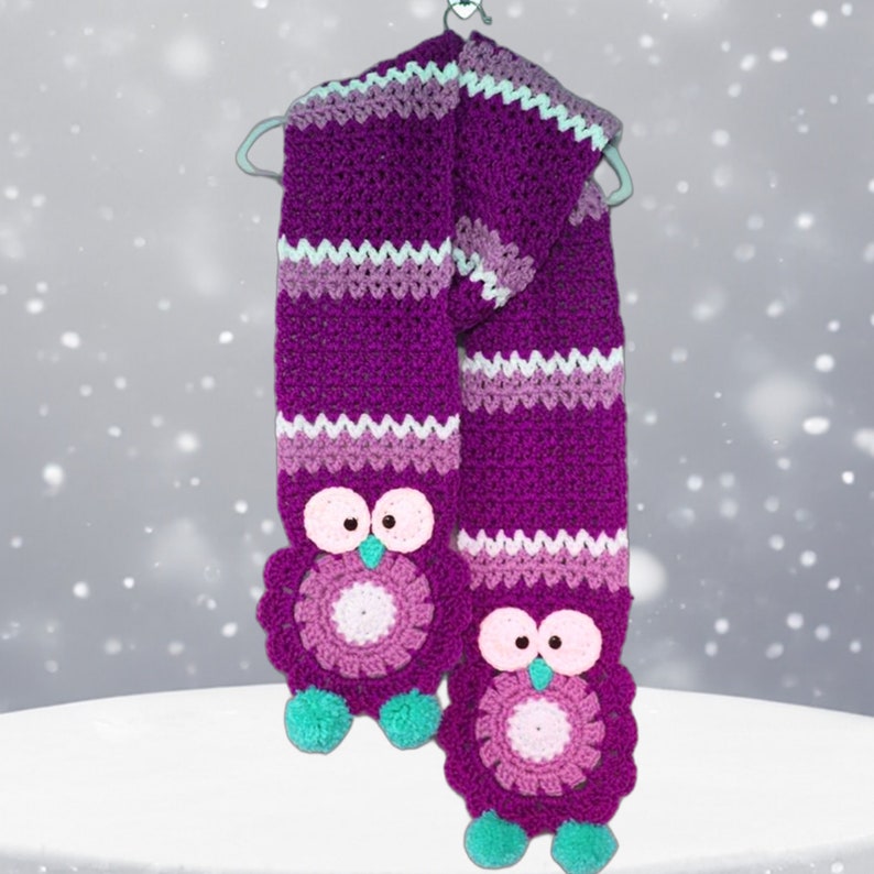 Easy Crochet Owl Super Scarf Pattern Pdf, Sweet Scarf Pattern Crochet ...