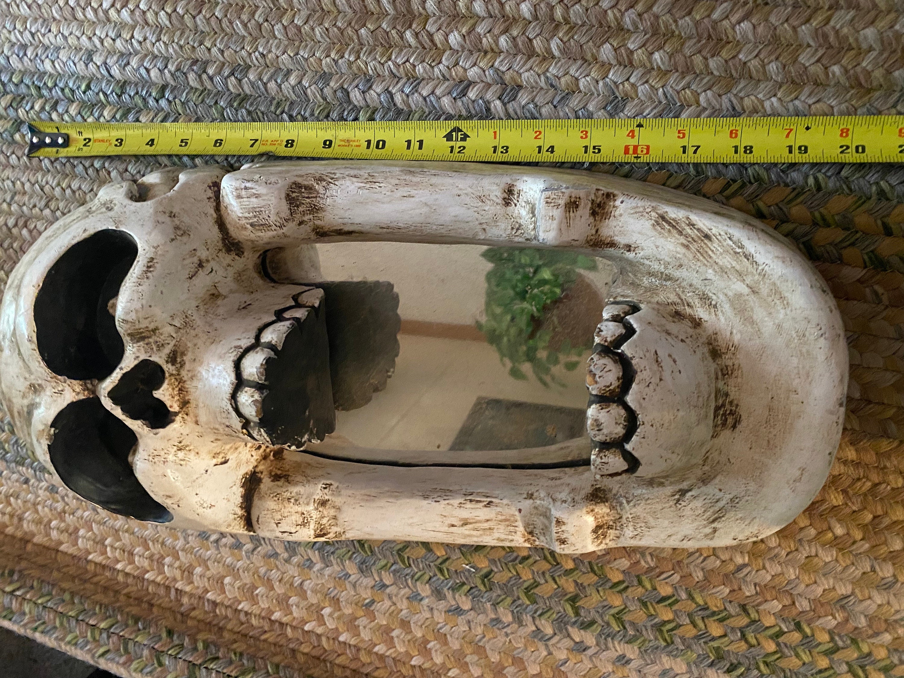 Very Rare Vintage Mexican Folk Art Wood Carved Skeleton Altar Mirror ...