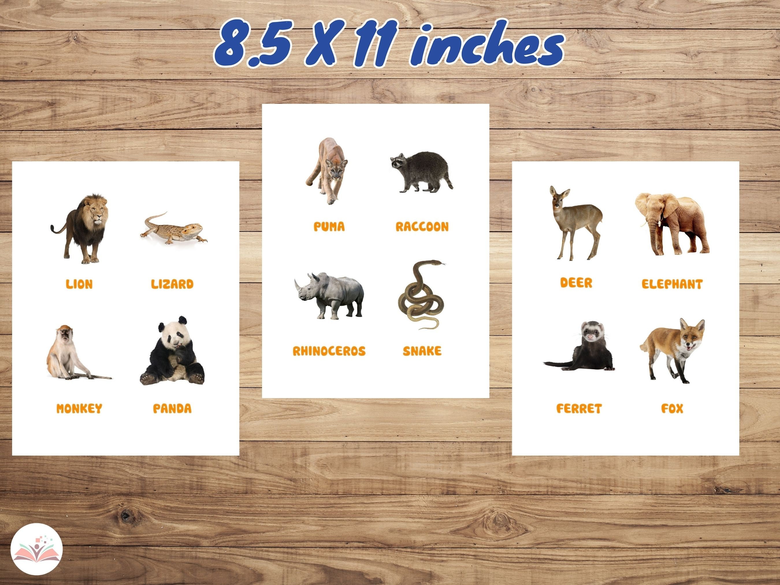 Forest Animals Flashcards, Educational Printable Cards, Flash Cards ...