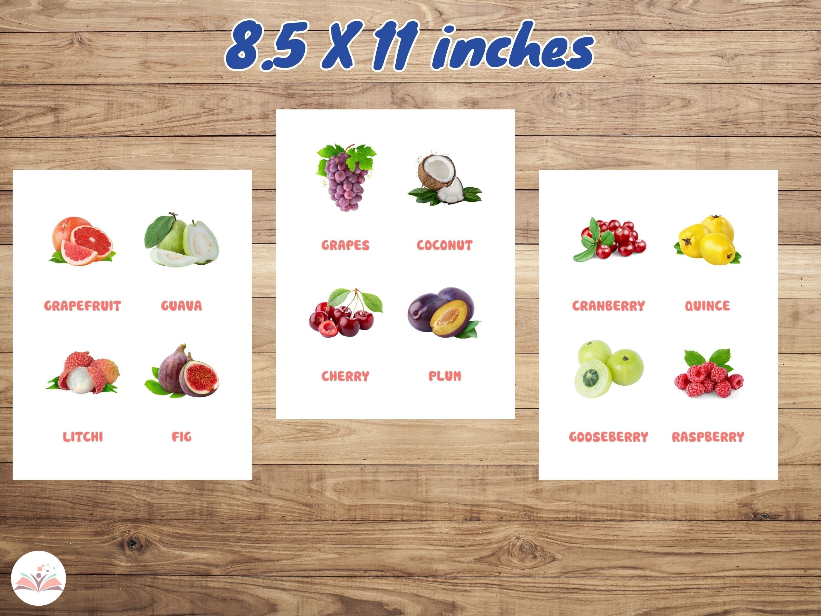 Fruits Flashcrads, Educational Printable Cards, Flash Cards ...