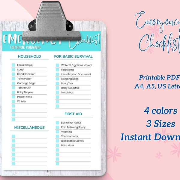 First Aid Checklist Template - Etsy
