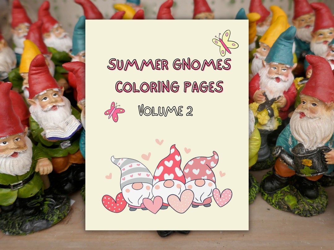 Summer Gnomes Coloring Pages Volume 2 Summer Fun Activities - Etsy